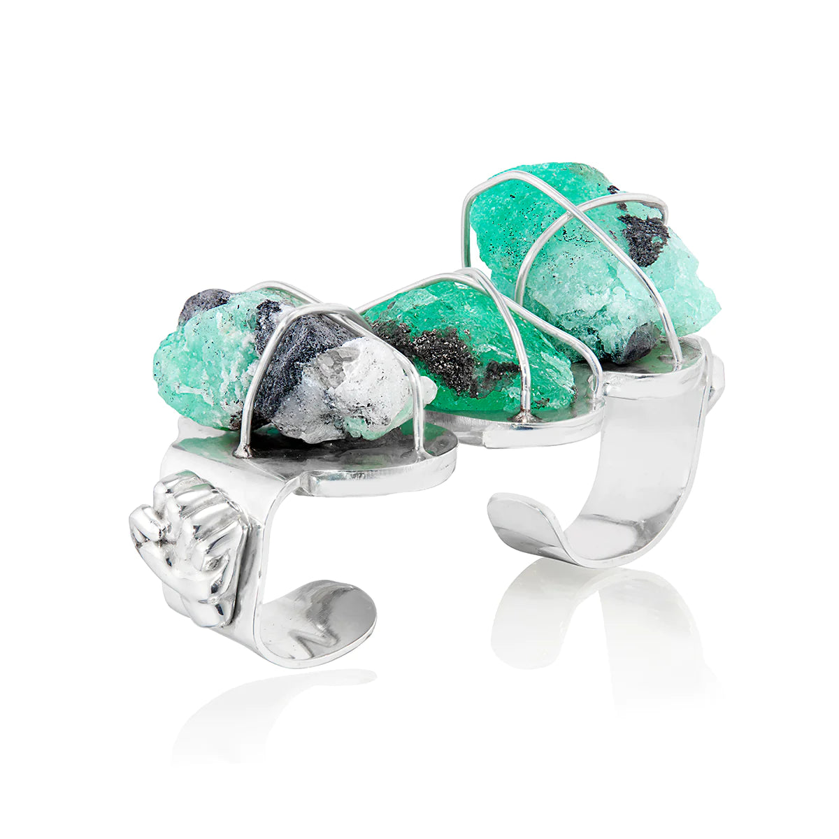 Johnny Nelson All Power Fist Four-Finger Ring – Muzo Emerald Colombia